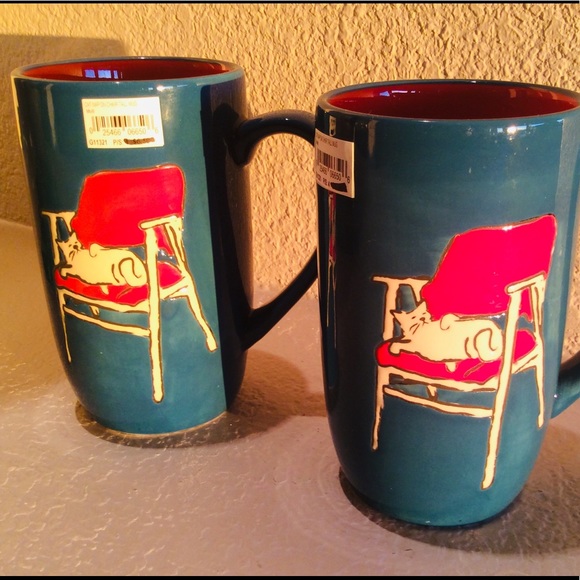 Kitchen | New Lazy Cat Mugs Set Of 2 | Poshmark